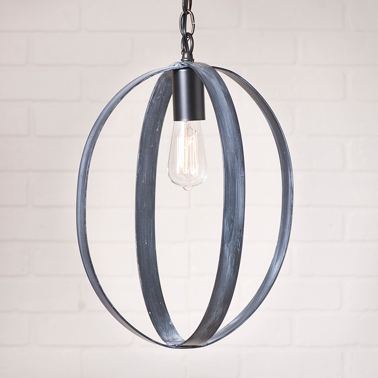 16-Inch Oval Sphere Pendant in Black | Irvins Tinware