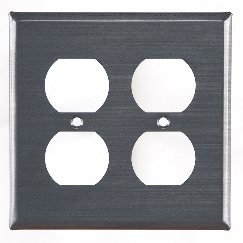 Double Outlet Cover Unpierced in Country Tin | Irvins Tinware
