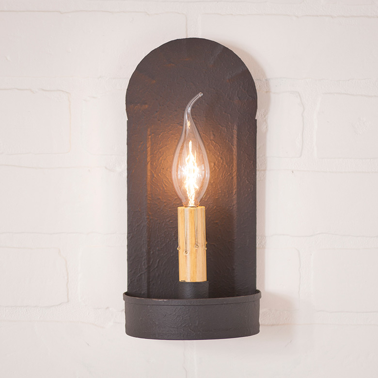 Fireplace Sconce in Textured Black | Irvins Tinware
