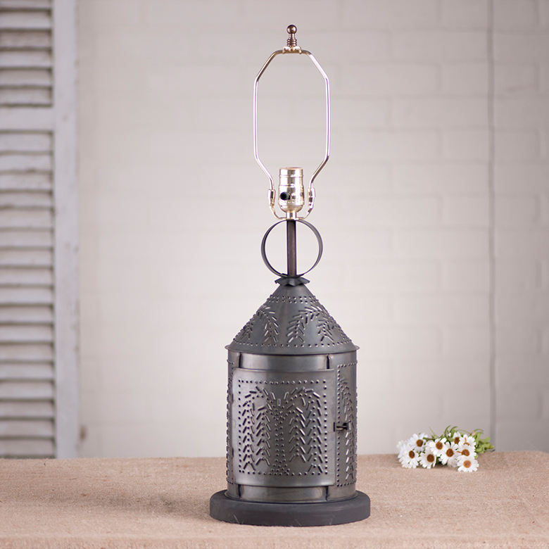 Fireside Lamp Base with Willow in Kettle Black | Irvins Tinware