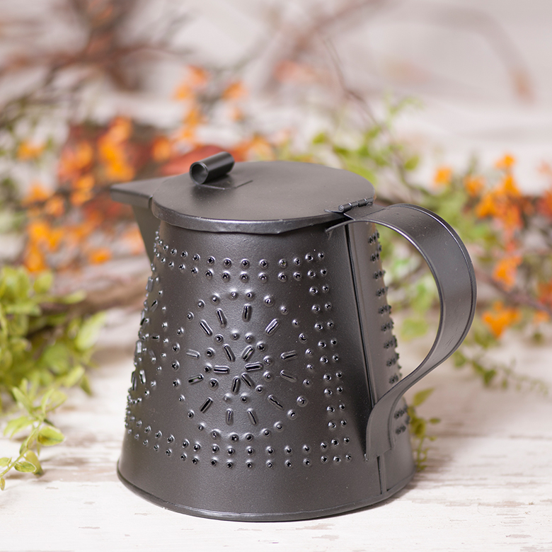 Teapot with Tinpunch Design | Irvins Tinware